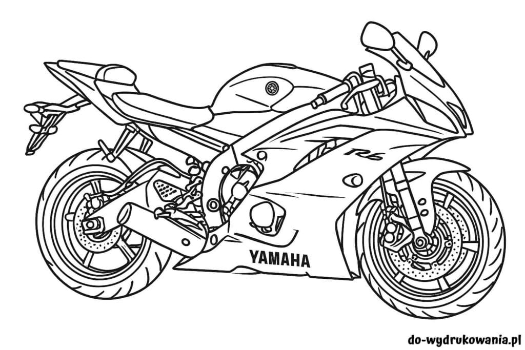 Kolorowanka Yamaha R6 - Darmowy PDF A4